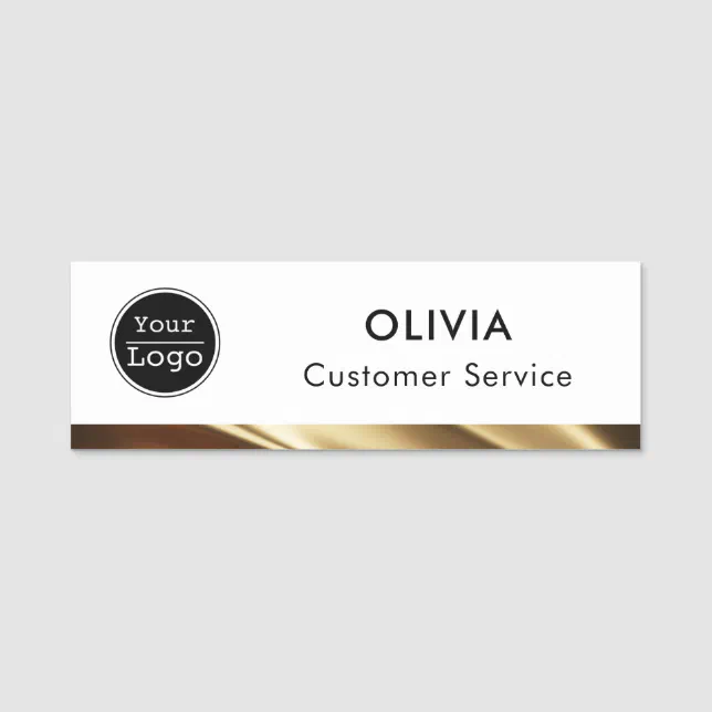 Template Gold And White / Classic Name Tag | Zazzle