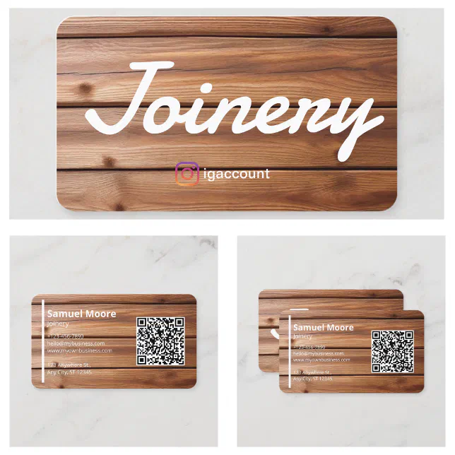 Templates Joinery QR Code Business Card | Zazzle