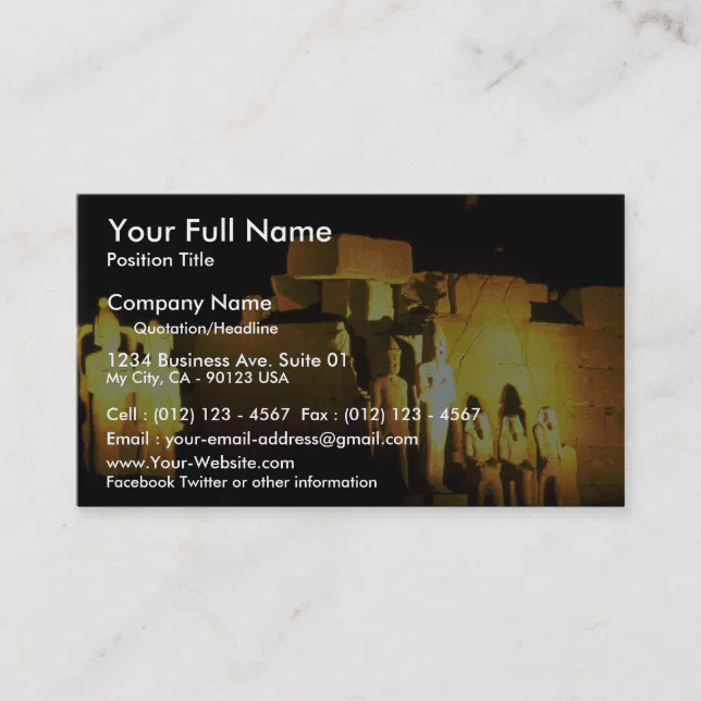 Temple of Amon, Karnak Temple, Luxor, Egypt Desert Business Card | Zazzle