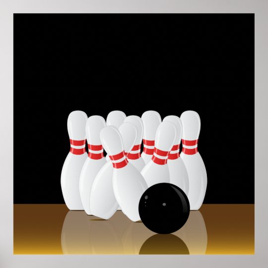 Ten Pin Bowling Strike Poster | Zazzle.co.uk