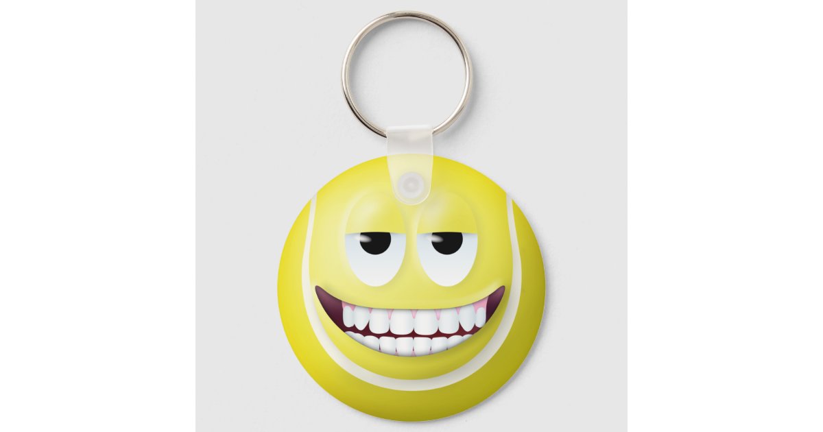 Tennis Ball Face 2 Key Ring | Zazzle
