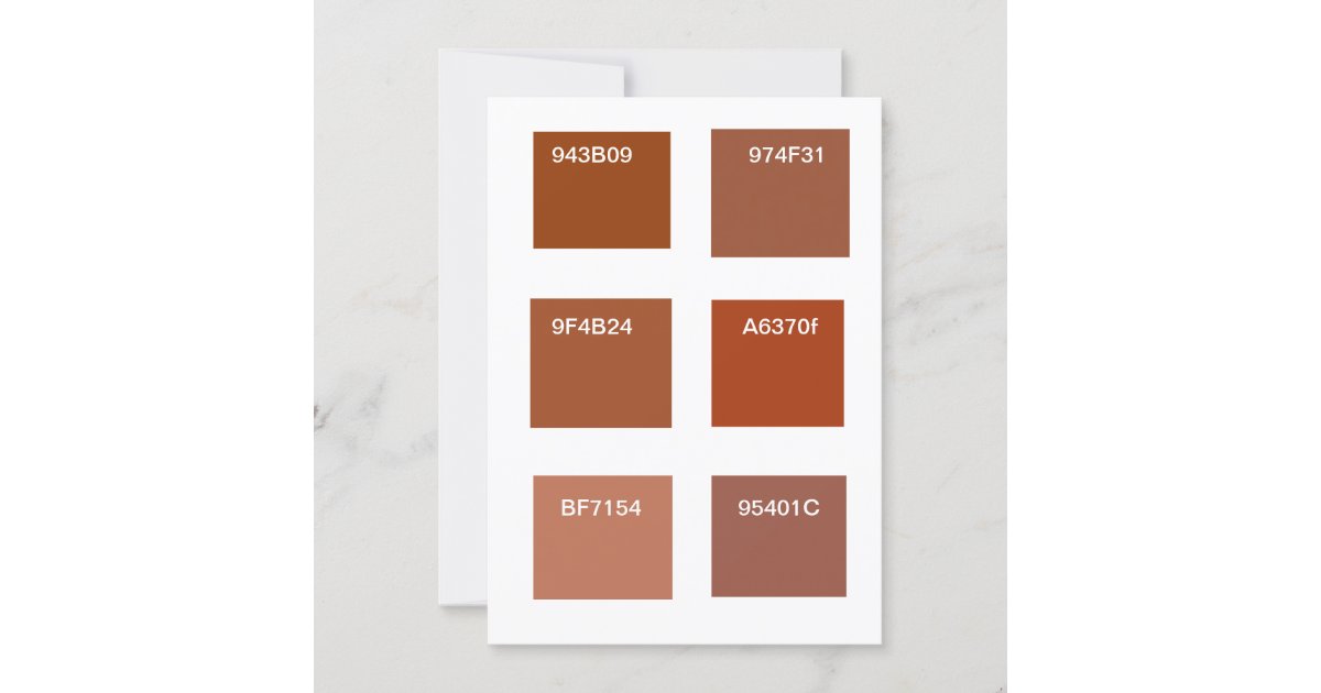 Terracotta Rust Colour Swatches Invitation | Zazzle