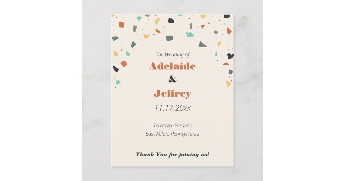 Terrazzo Tile Confetti Modern Wedding Program | Zazzle