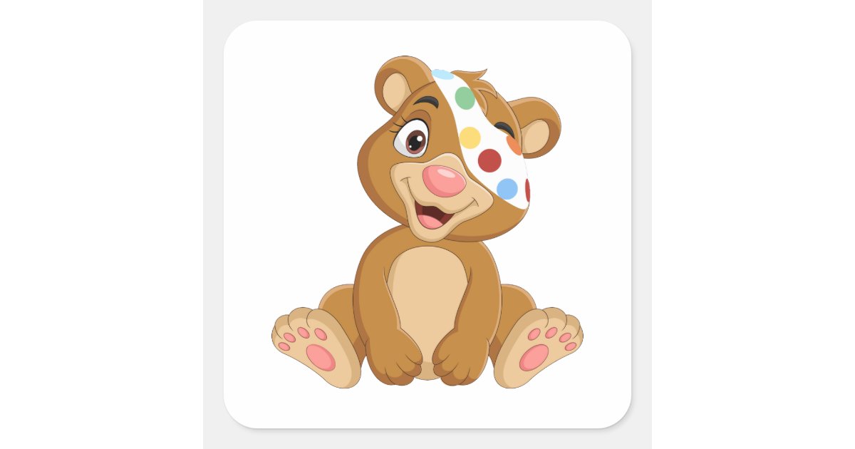 Tesco Pudsey Bear Square Sticker | Zazzle