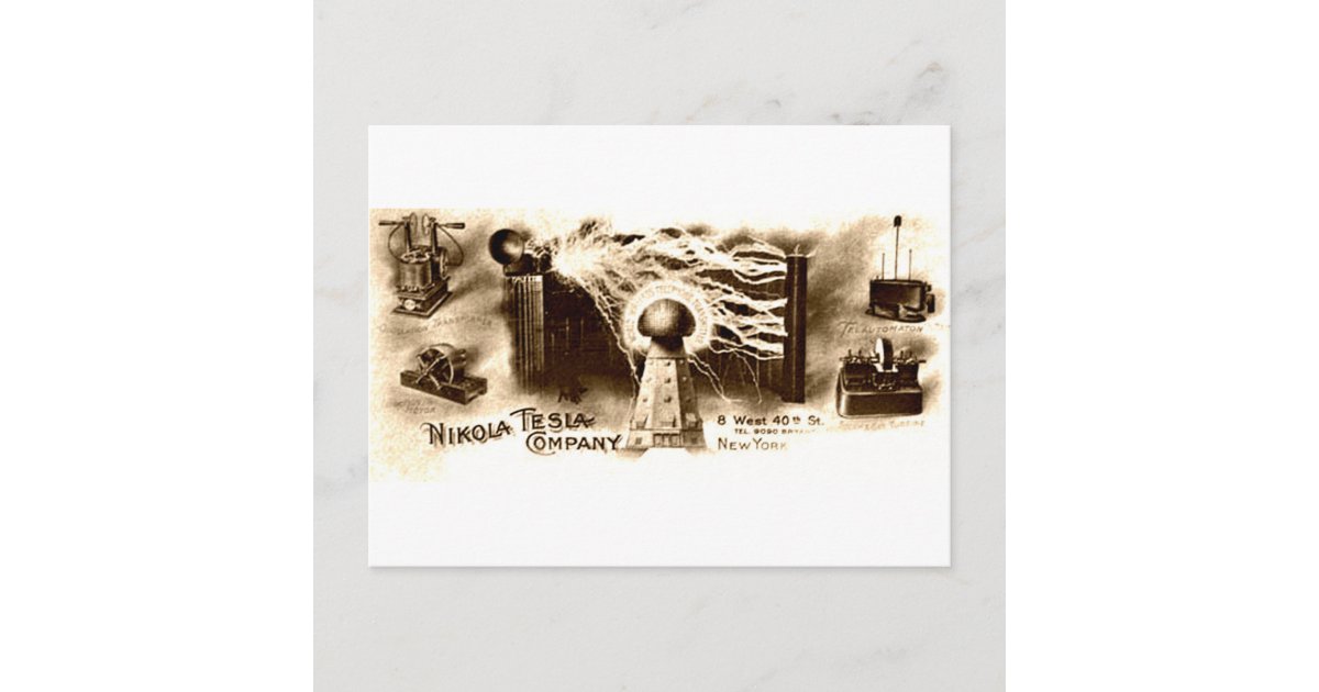 Tesla Letterhead Postcard | Zazzle