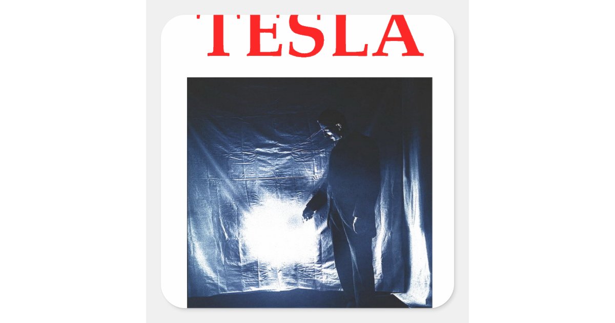 tesla square sticker | Zazzle