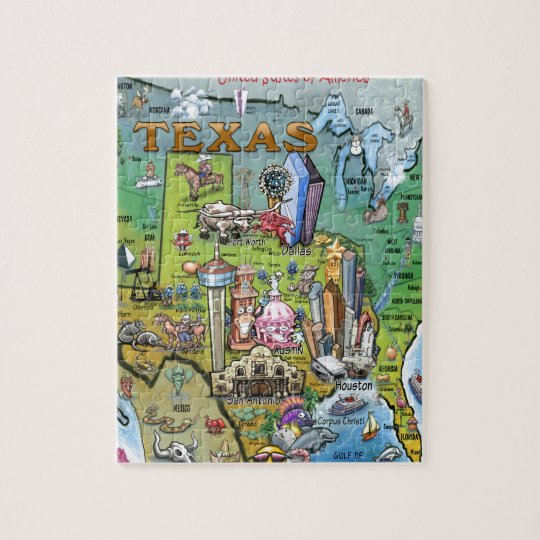 Texas USA Map Jigsaw Puzzle | Zazzle.co.uk