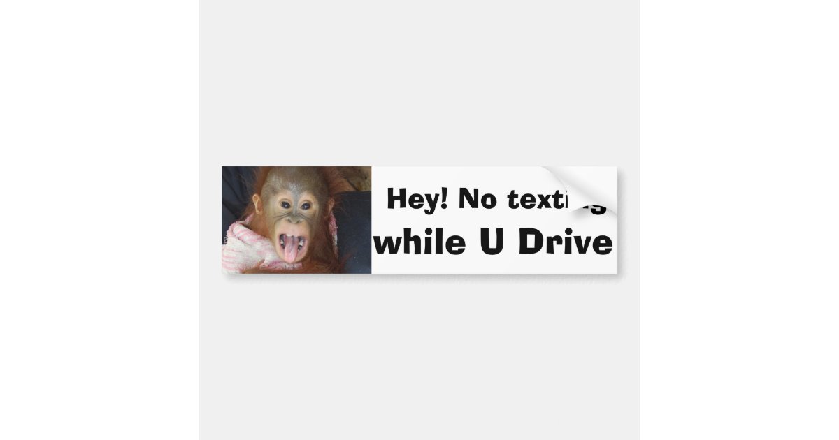 Texting While Driving Warning Sign Bumper Sticker | Zazzle