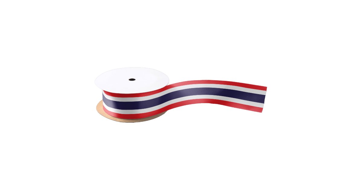 Thai flag ribbon satin ribbon | Zazzle