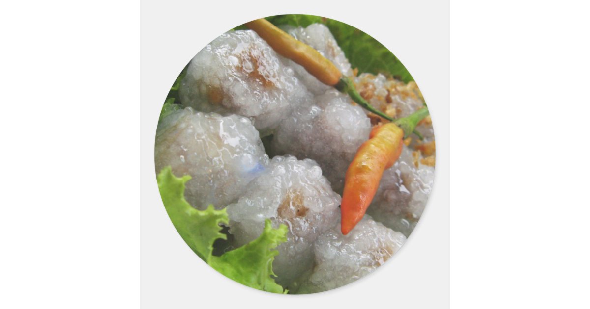 Thai Sago with Chilli ... Thailand Street Food Classic Round Sticker ...