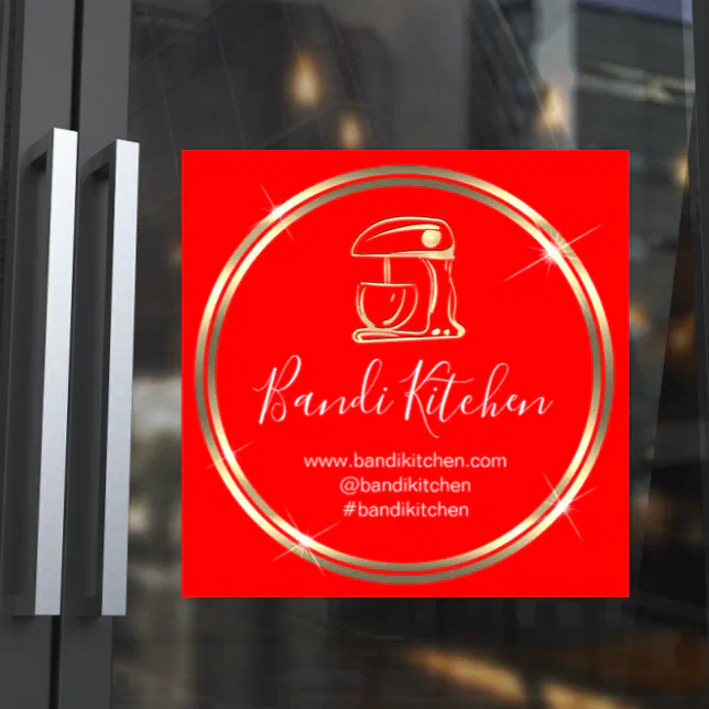 Thank Logo Kitchen Cooking Chef Red Online Shop Classic Round Sticker ...