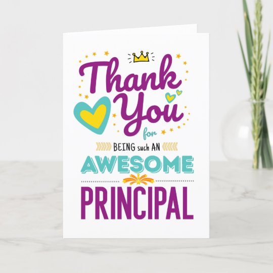 Thank You Card for Awesome Principal | Zazzle.co.uk