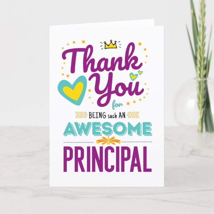 Thank You Card for Awesome Principal | Zazzle.co.uk