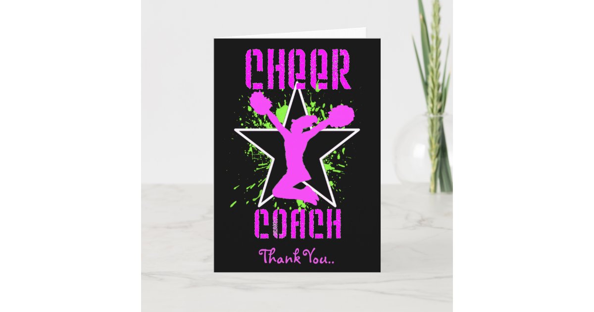 Thank You Cheerleader Coach greeting card | Zazzle