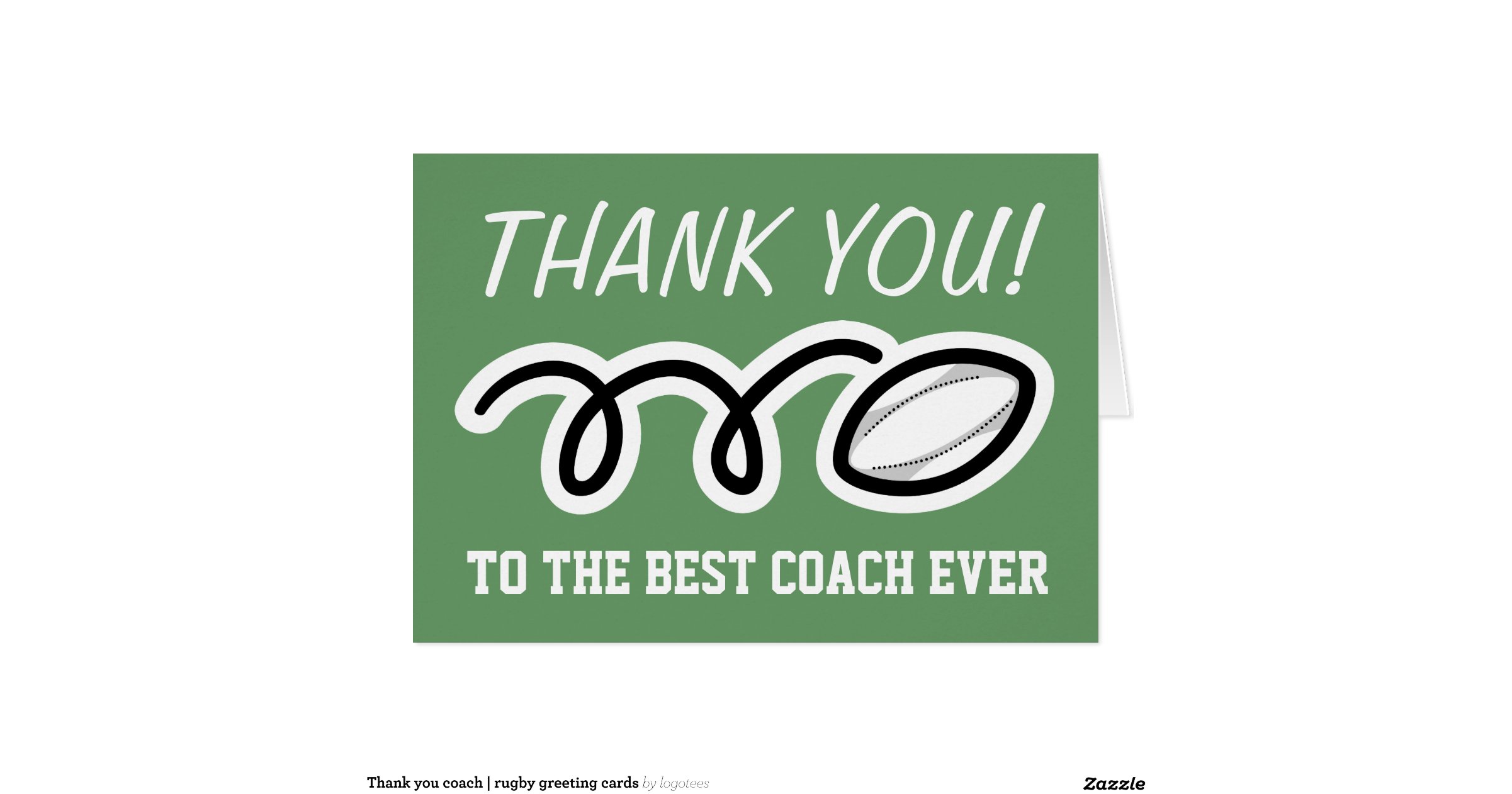 Thank you coach | rugby greeting cards | Zazzle
