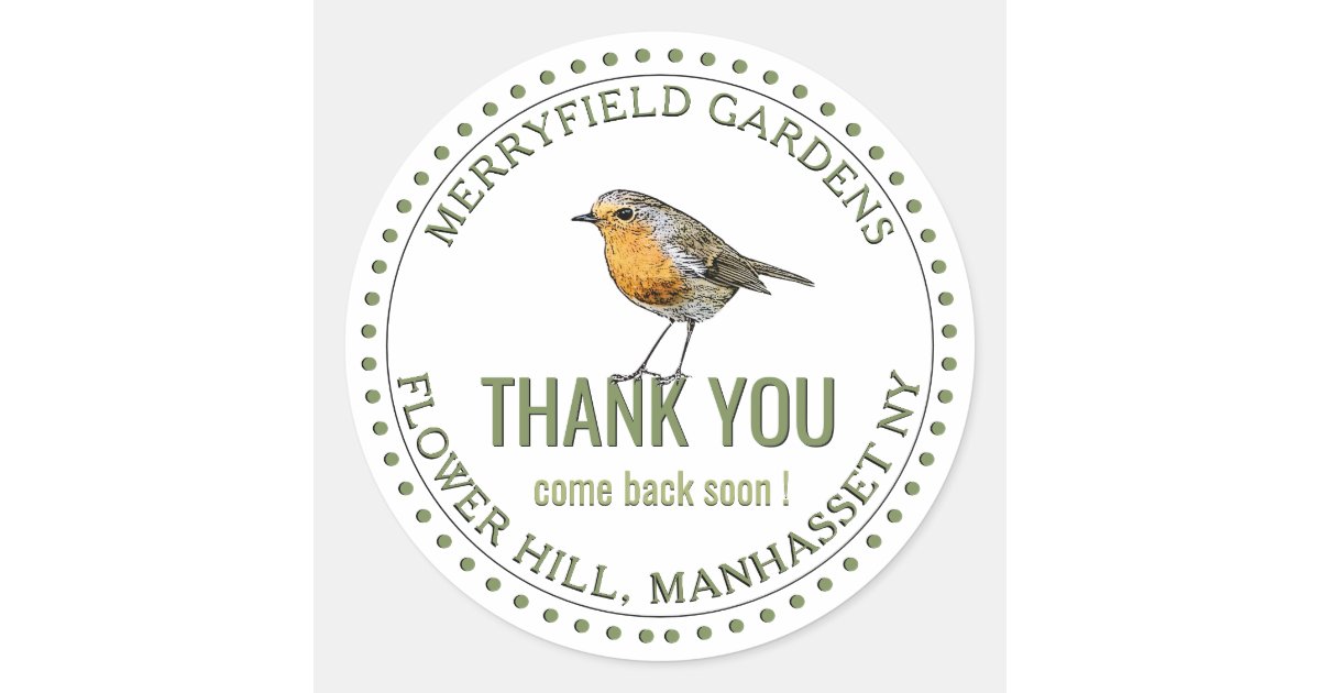 Thank You Come Back Soon Classic Round Sticker | Zazzle