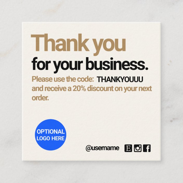 Thank You Customer Loyalty Discount Card | Zazzle.co.uk