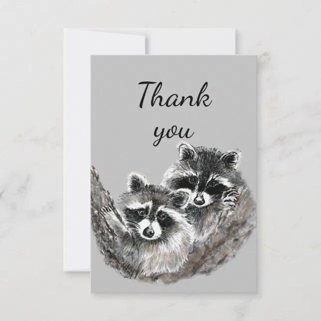 Thank You Cute Cuddling Racoon Hugs Love Animal | Zazzle