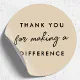 Thank you for Making a Difference Classic Round Sticker | Zazzle