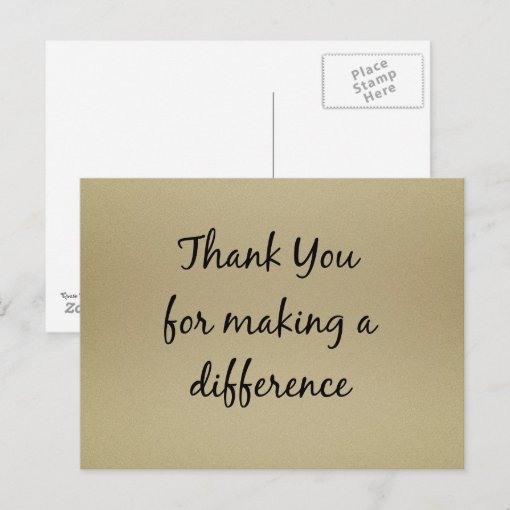 Thank you for Making a Difference Postcard | Zazzle