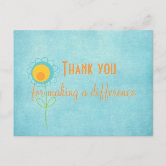 Thank you for Making a Difference Quote Card | Zazzle.co.uk