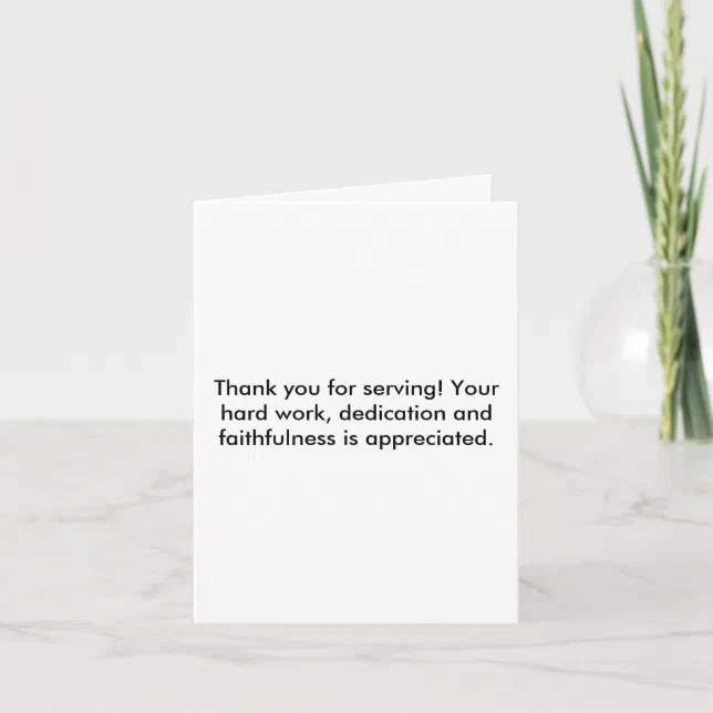 Thank you for serving! - Gratitude Card | Zazzle