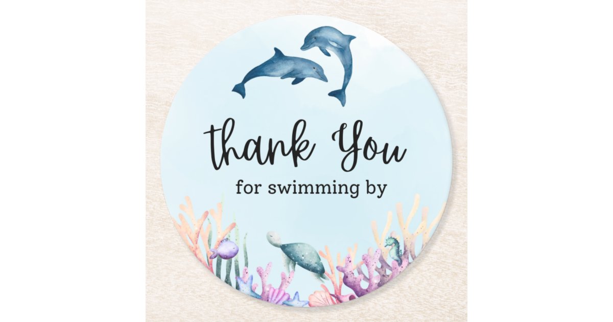 Thank You For Swimming By Ocean Coasters | Zazzle
