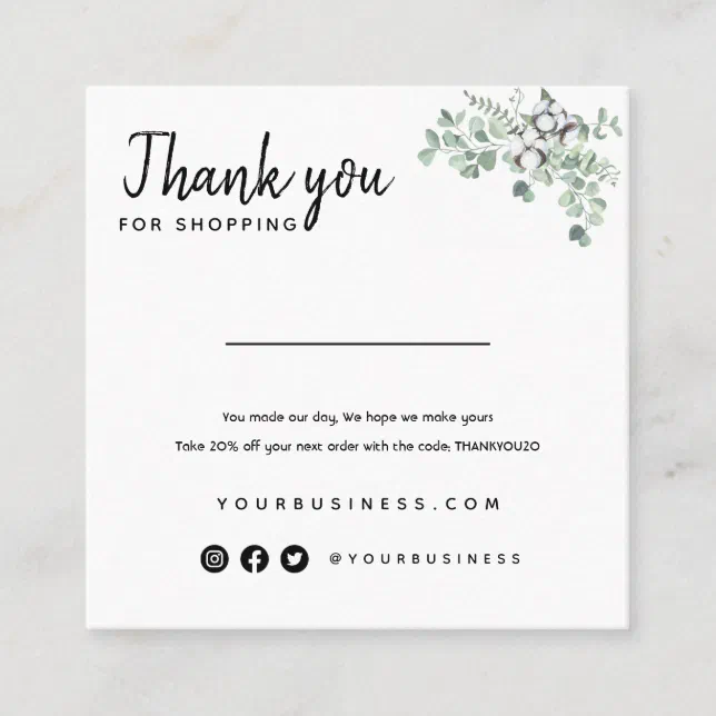 Thank You For Your Order Cards Template Small Busi | Zazzle