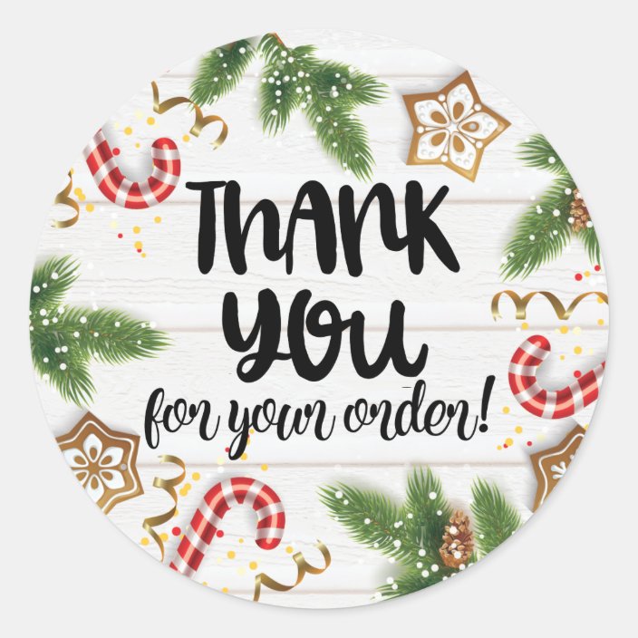 Thank you for your order christmas label | Zazzle.co.uk