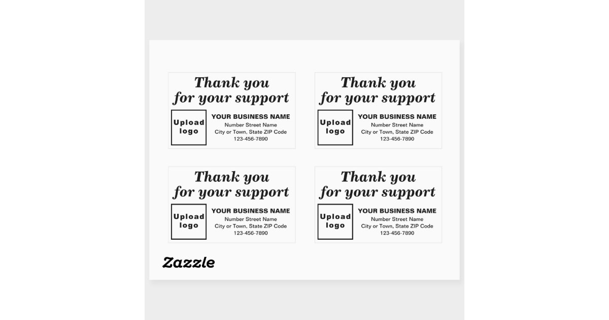 Thank You For Your Support on White Rectangular Sticker | Zazzle