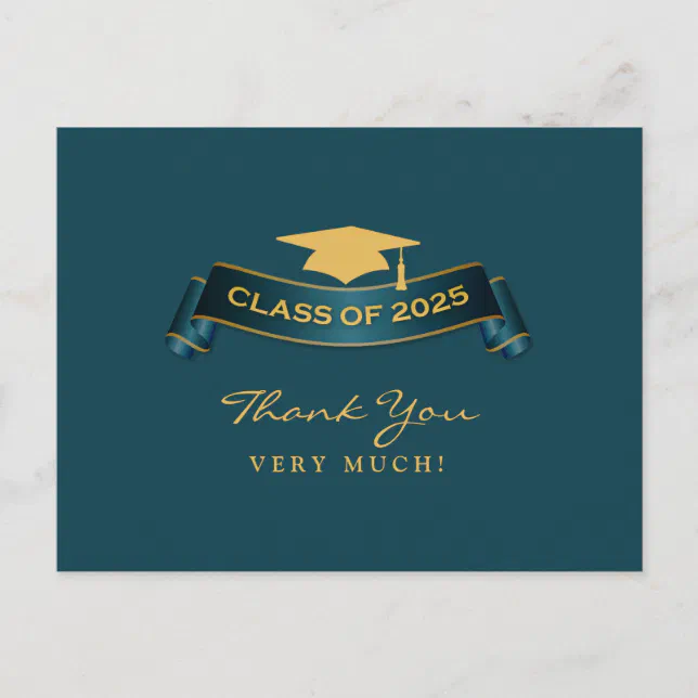 Thank You Graduation Class of 2025 Postcard | Zazzle