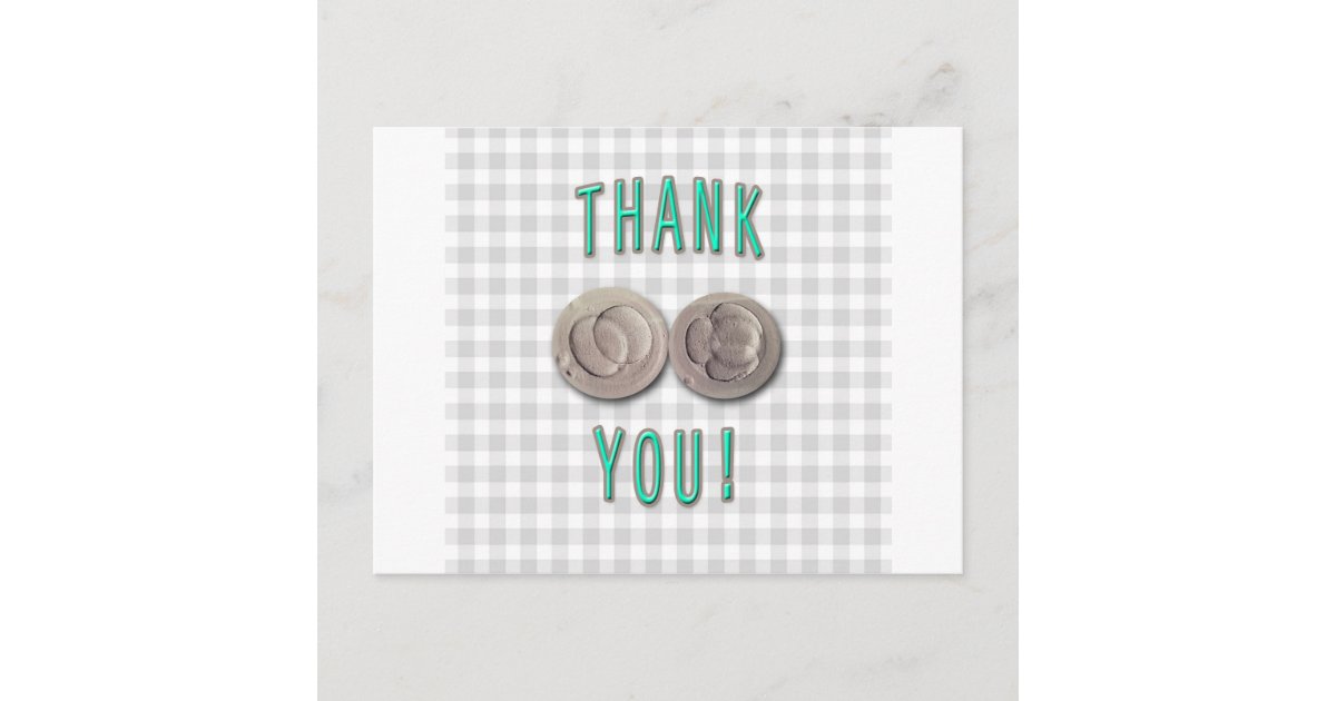 thank you ivf invitro fertilisation embryos postcard | Zazzle