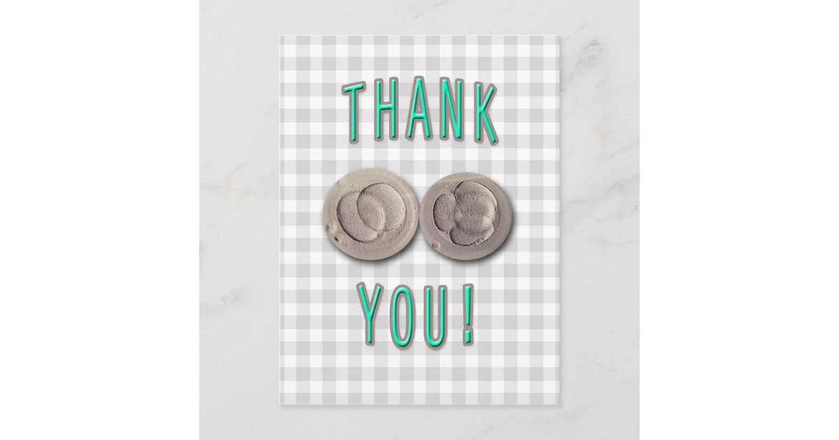 thank you ivf invitro fertilisation embryos postcard | Zazzle