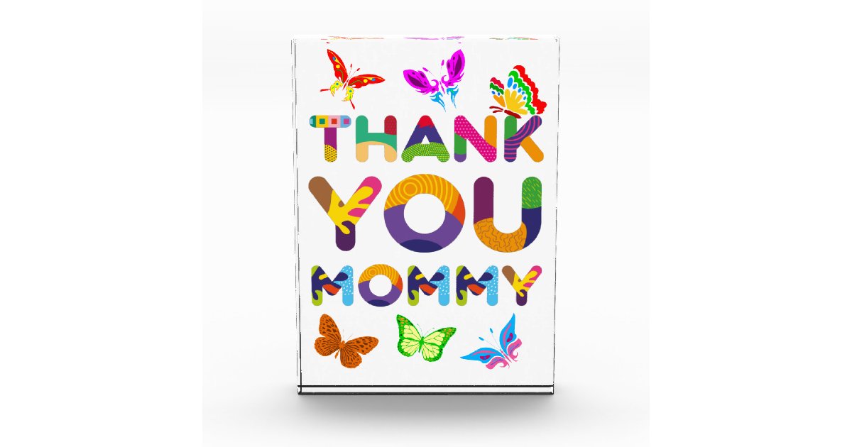 Thank You Mummy Colourful Photo Block | Zazzle