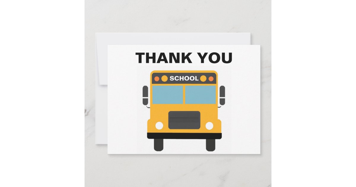 Thank You Note for School Bus Driver Invitation | Zazzle