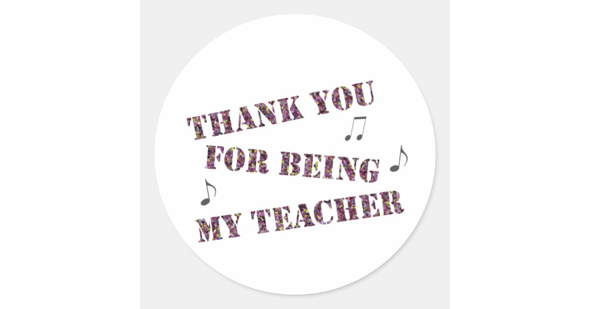 Thank You Orchestra Music Teacher Appreciation Classic Round Sticker ...