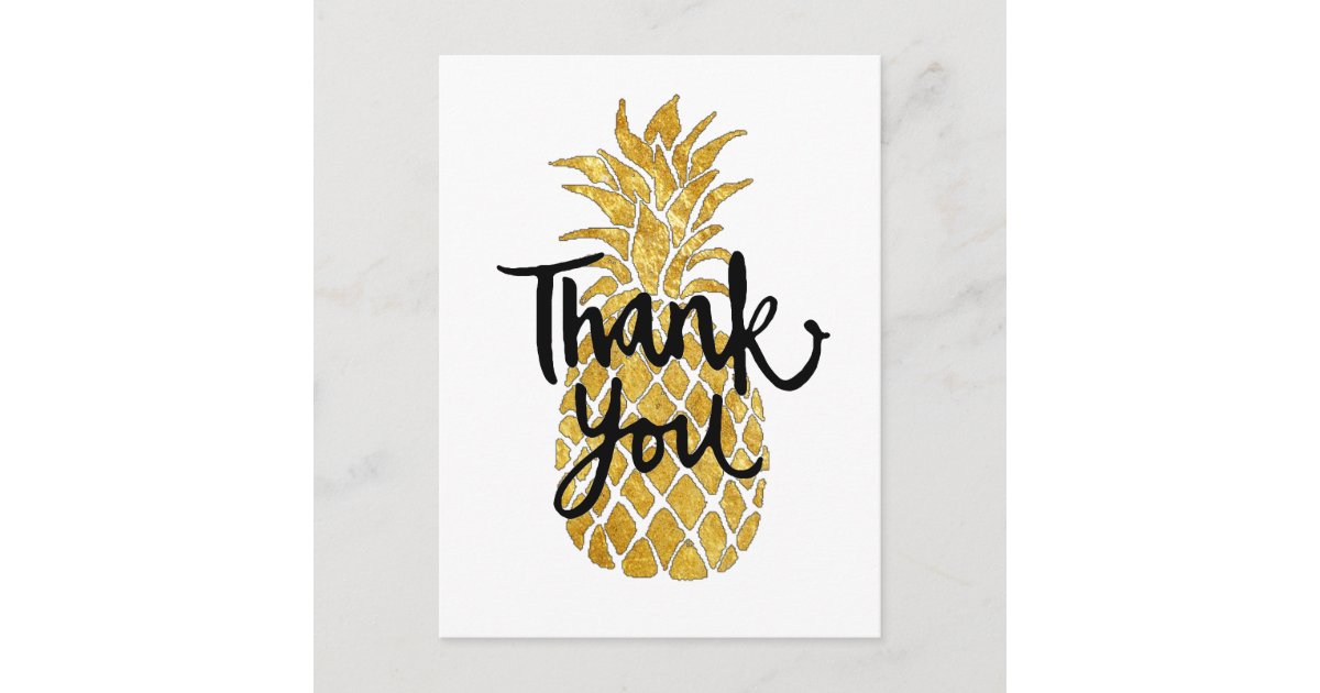 thank you pineapple graphic postcard | Zazzle