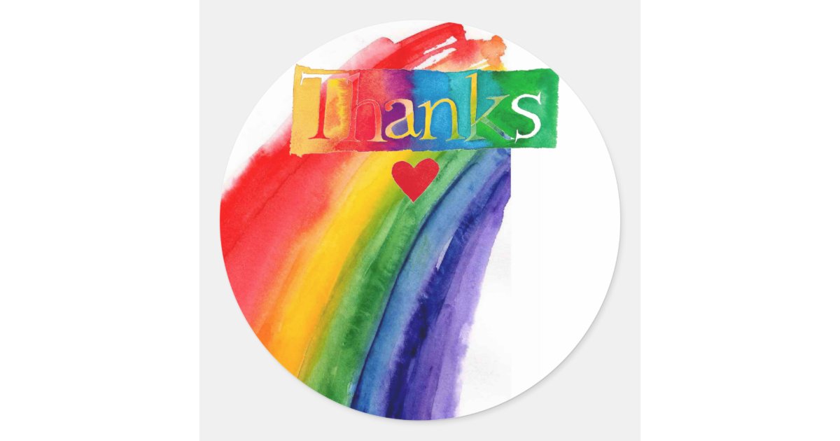 thank you rainbow sticker | Zazzle