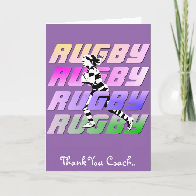 Thank You Rugby Coach greeting card | Zazzle