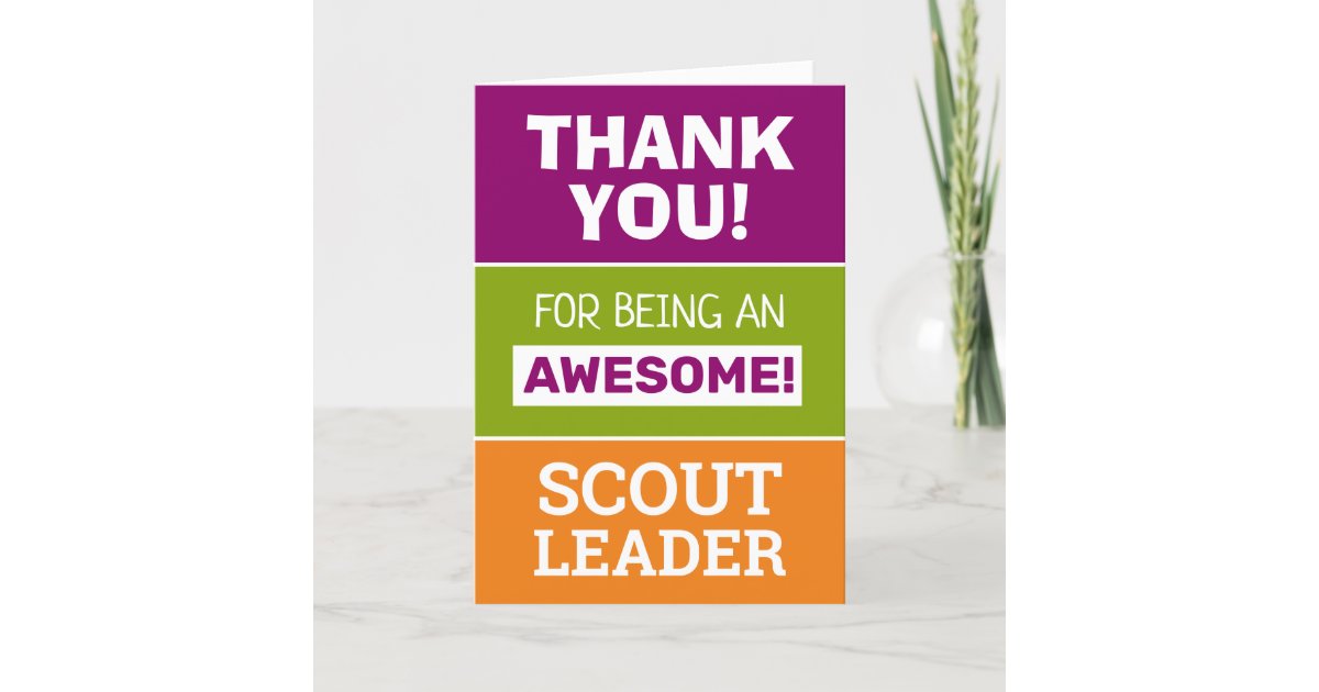 Thank You Scout Leader Greeting Card | Zazzle