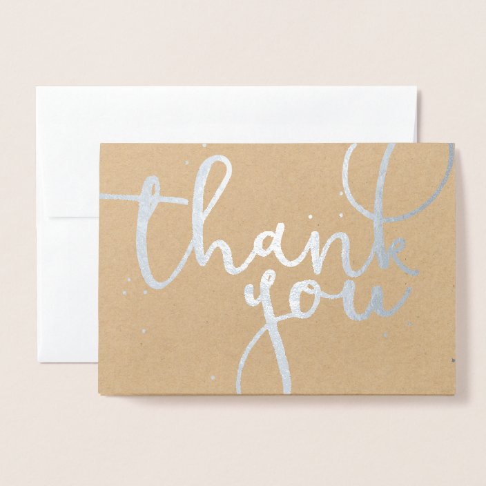 Thank You Silver Foil Card | Zazzle.co.uk