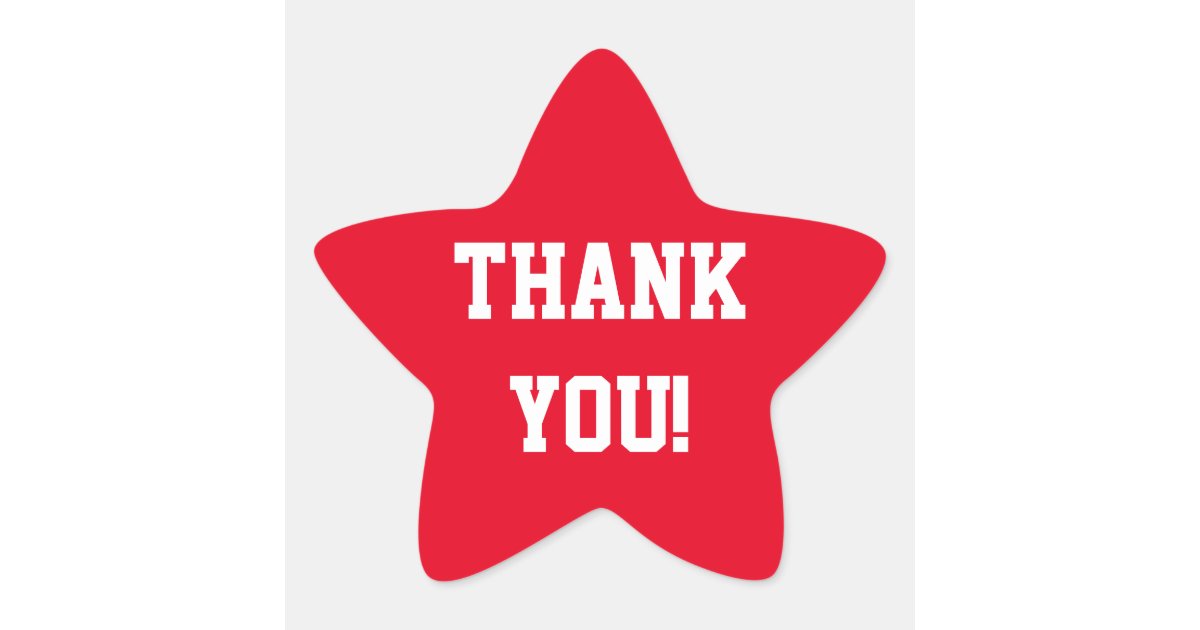 Thank You Star Star Sticker | Zazzle