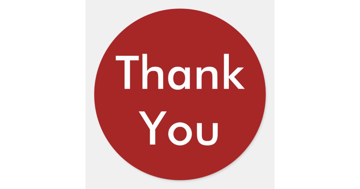 Thank You Stickers on Red Background | Zazzle