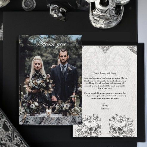Personalised Gothic Thank You Cards | Zazzle UK