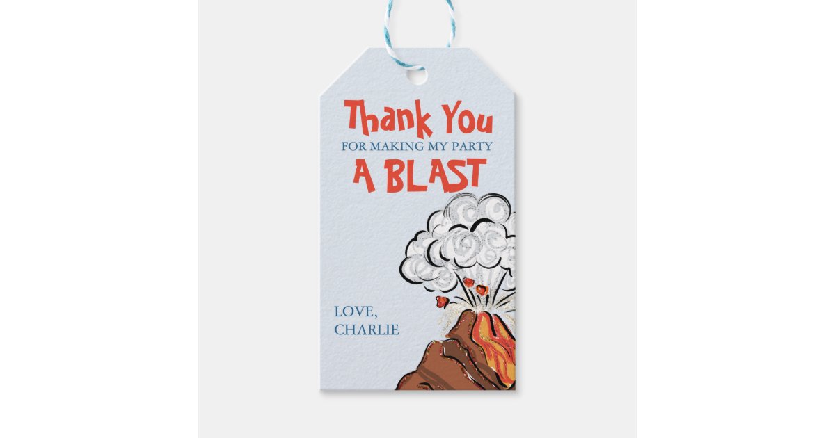 Thank You Volcano Blast Gift Tags | Zazzle
