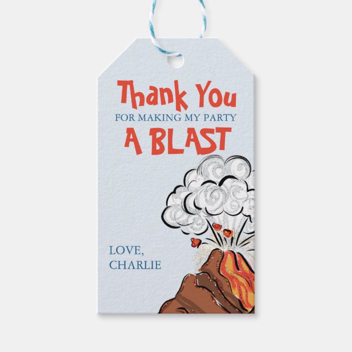 Thank You Volcano Blast Gift Tags | Zazzle.co.uk