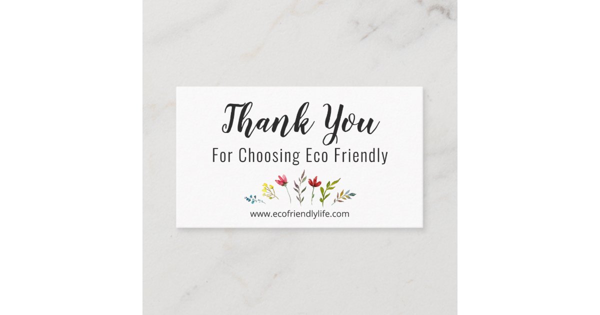 Thank You Zero Waste Eco Friendly Handmade Business Card | Zazzle