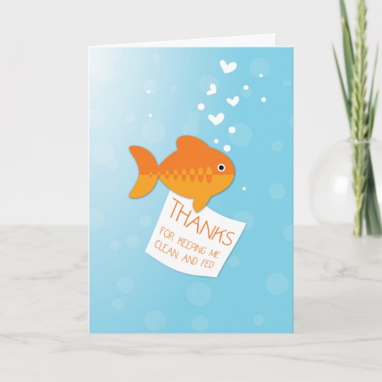 Thanks For Feeding Fish Thank You Card | Zazzle.co.uk