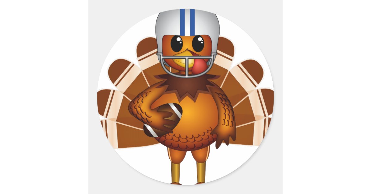 Thanksgiving Football Classic Round Sticker | Zazzle