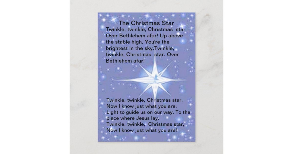 The Christmas Star Song Postcard | Zazzle